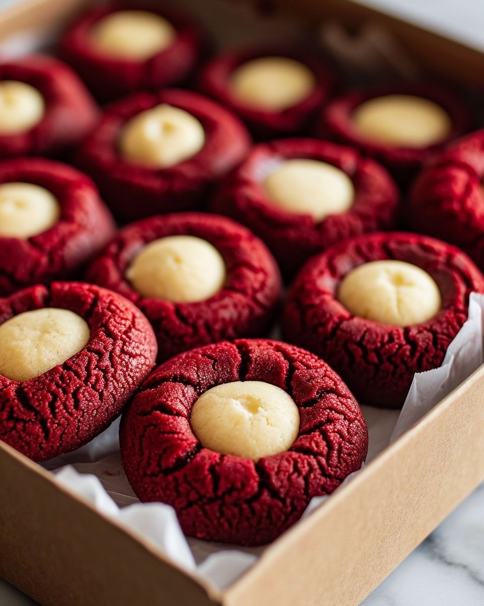 Red Velvet Cream Cheese Thumbprint Cookies Recipe - CYSSERO