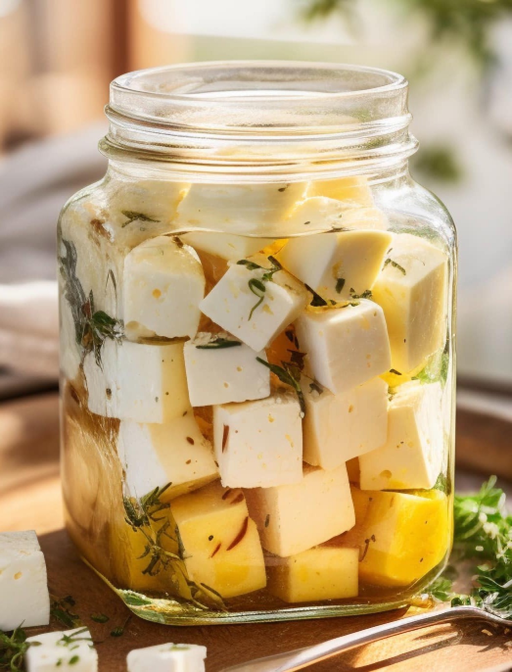 Marinated Cheese in a Jar Recipe - CYSSERO