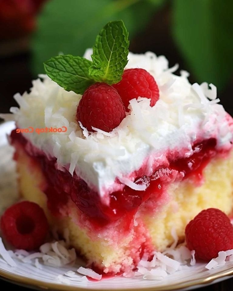 Raspberry Zinger Poke Cake Recipe: - CYSSERO