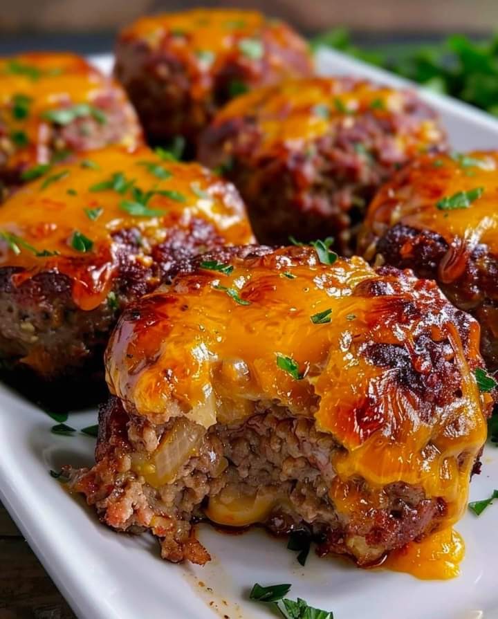 Cheesy Mini Meatloaves Recipe - CYSSERO