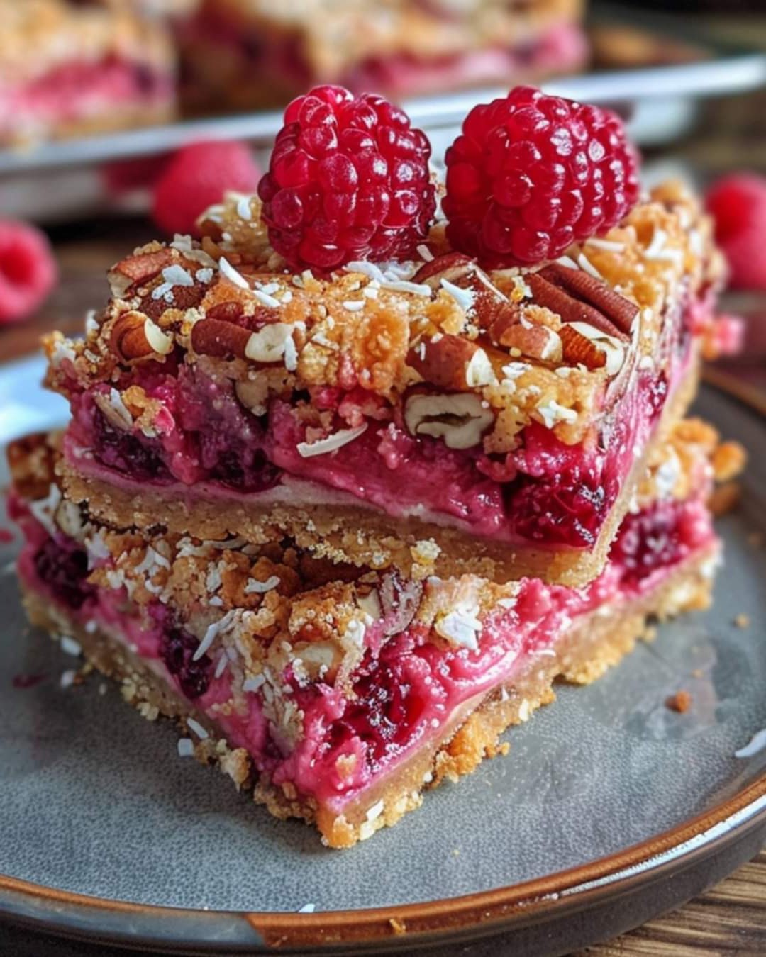 "Luscious Raspberry Crumble Squares" - CYSSERO