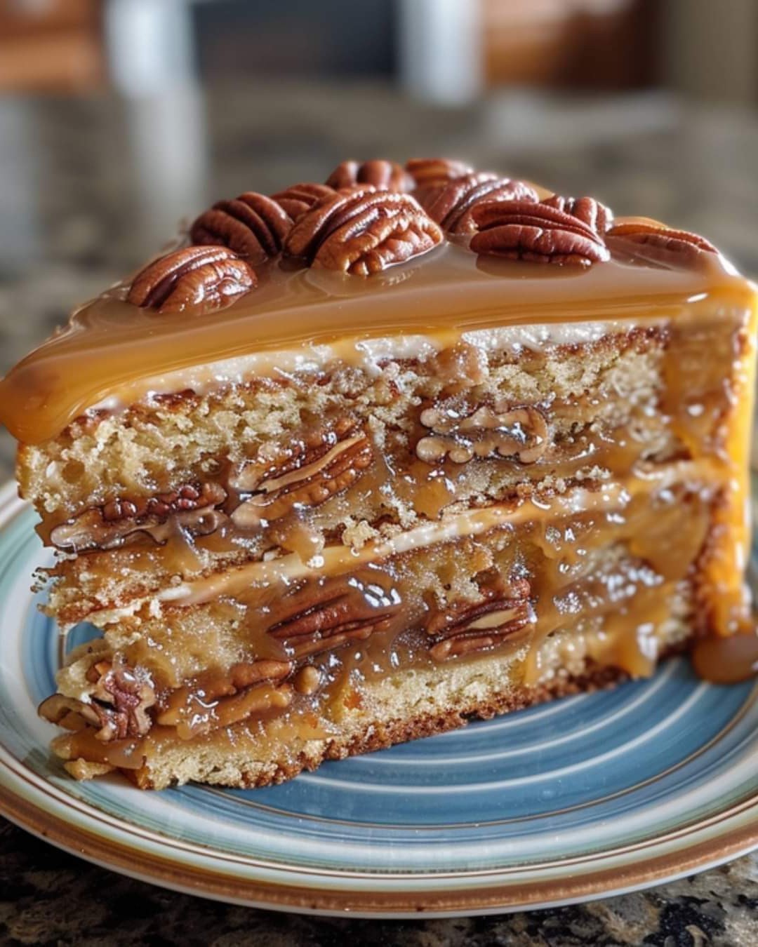 Pecan Caramel Layer Cake Recipe - CYSSERO