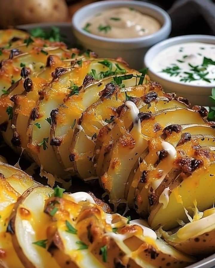Delicious Hasselback Potatoes with Cheese - CYSSERO
