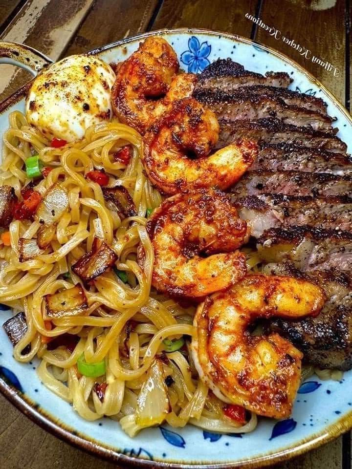 Surf and Turf Noodle Bowl Recipe - CYSSERO