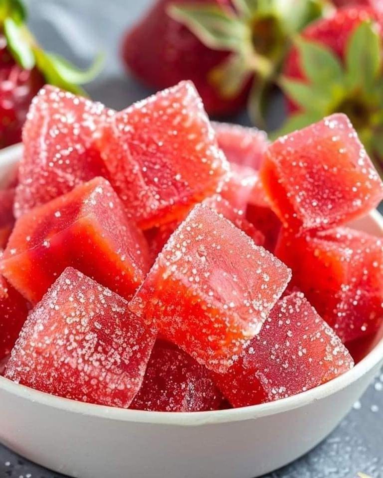 Strawberry Jelly Cubes Recipe - CYSSERO