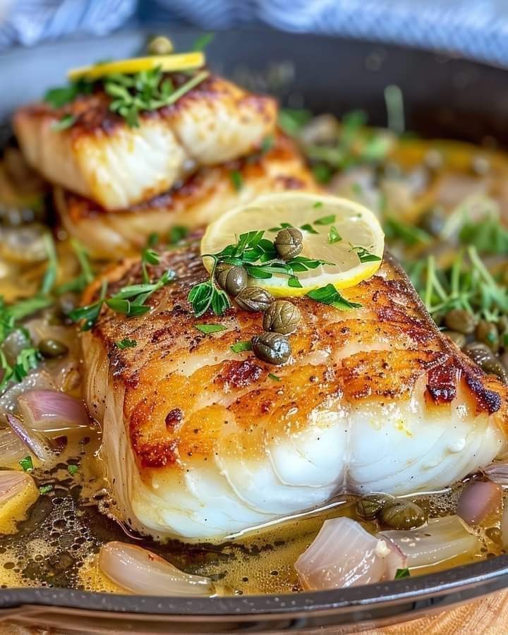 Pan-Seared Fish with Lemon Caper Sauce - CYSSERO