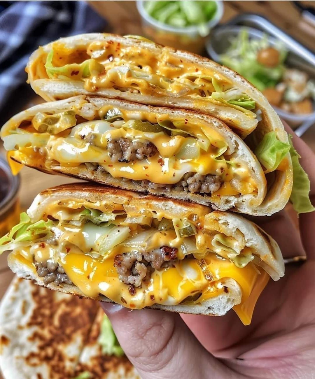 Cheesy Ground Beef Crunchwrap Supreme - CYSSERO
