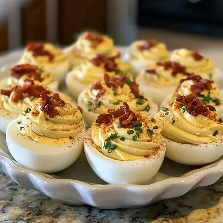 Gourmet Deviled Eggs with Bacon - CYSSERO