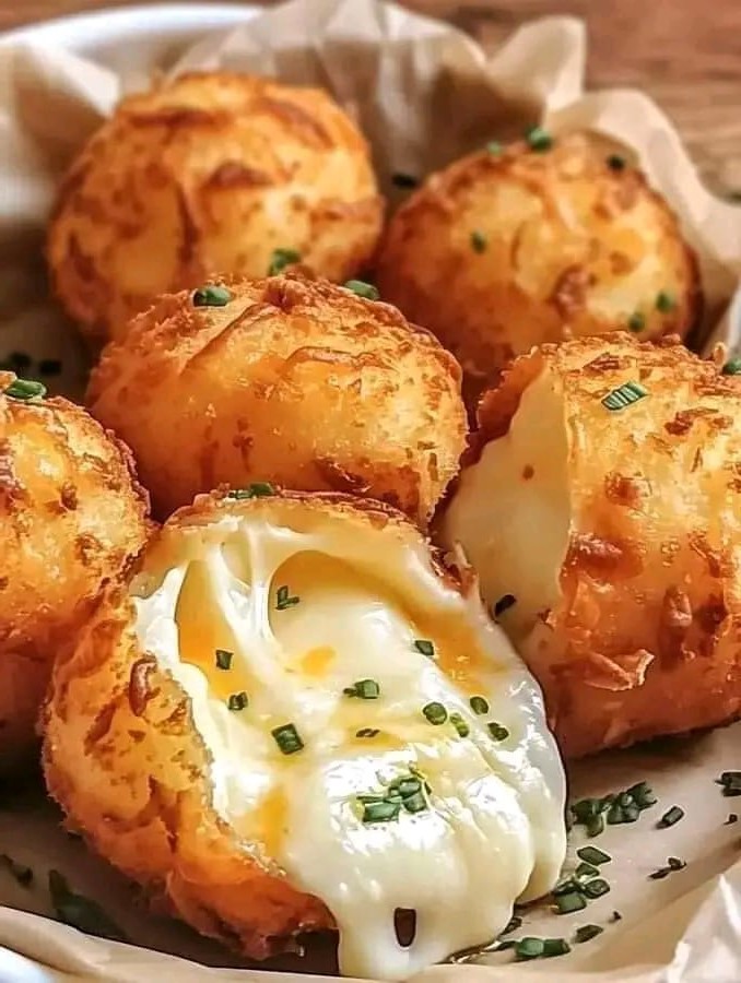 Crispy Cheesy Potato Bombs". - CYSSERO