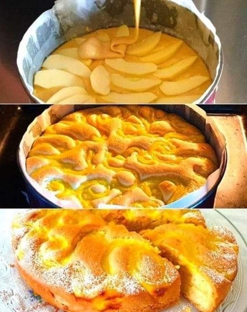 "Luscious Apple Custard Cake: A Delicate Harmony of Flavors" - CYSSERO