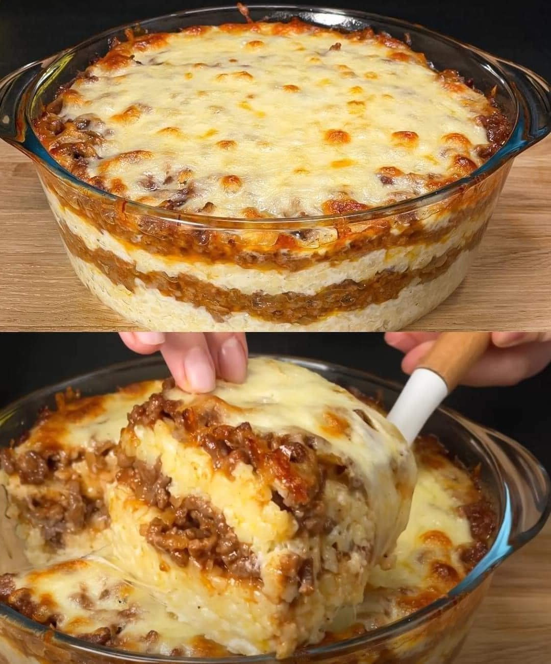 Layered Mashed Potato and Meat Casserole - CYSSERO