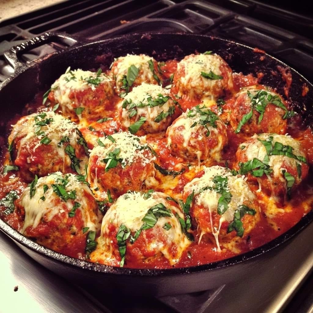 Skillet Mozzarella Meatballs Cyssero