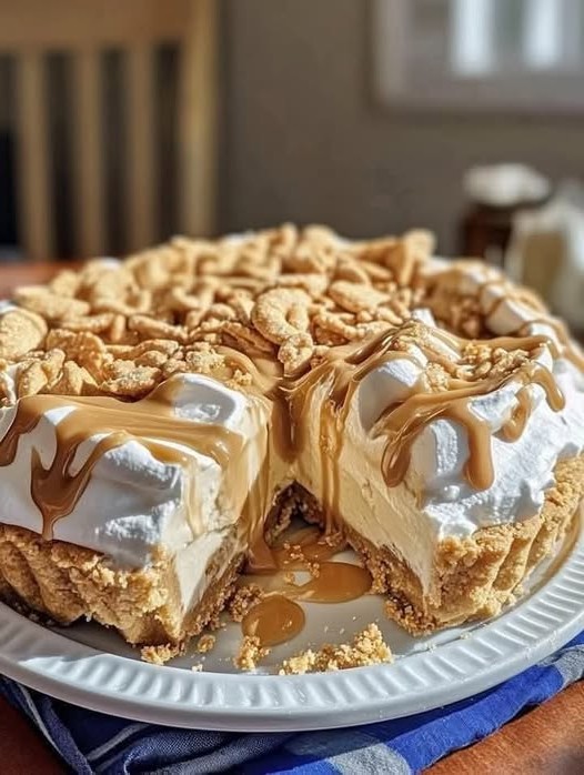 "Decadent Caramel Cornflake Cream Pie - CYSSERO