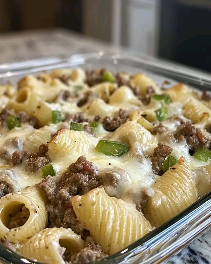 Cheesy Beef & Shell Pasta Bake - CYSSERO