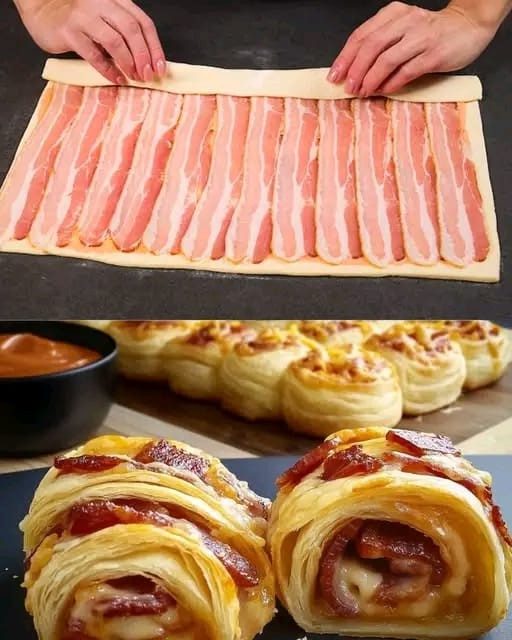 Bacon & Cheese Puff Pastry Pinwheels - CYSSERO