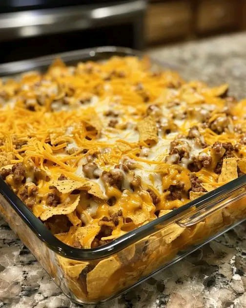 Baked Beef Nacho Casserole - CYSSERO