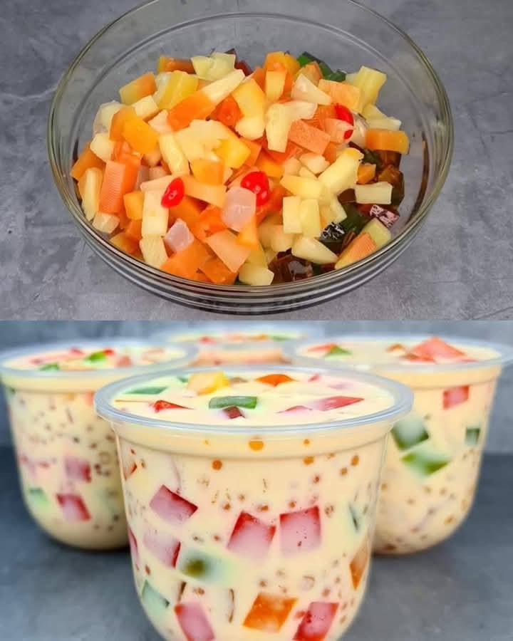 Creamy Tropical Fruit Jelly Dessert Cups - CYSSERO