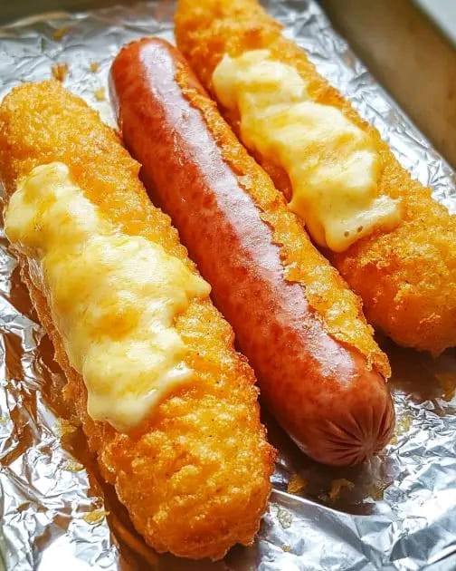 Crispy Cheddar Crusted Hot Dogs - CYSSERO