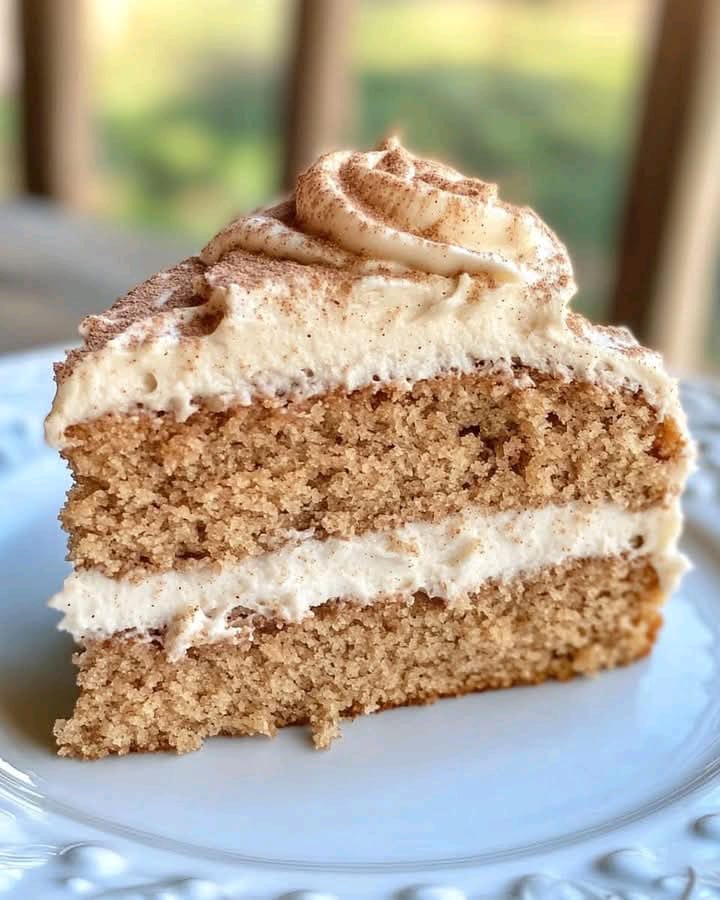 Cinnamon Spice Cake with Whipped Cream Frosting - CYSSERO