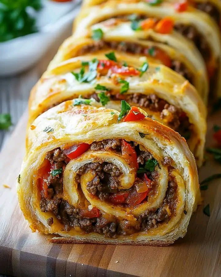 Savory Beef and Cheese Puff Pastry Roll - CYSSERO