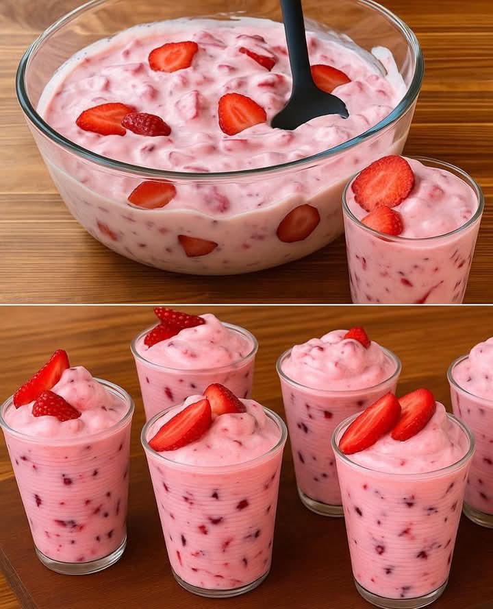 Strawberry Cream Fluff Dessert Cups - CYSSERO