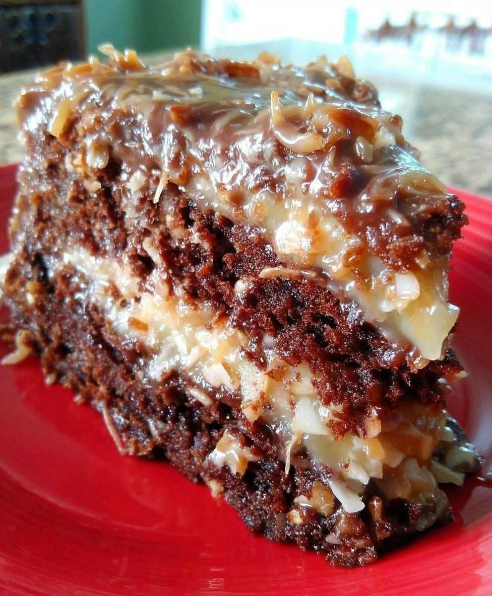 German Chocolate Layer Cake with Coconut-Pecan Frosting - CYSSERO