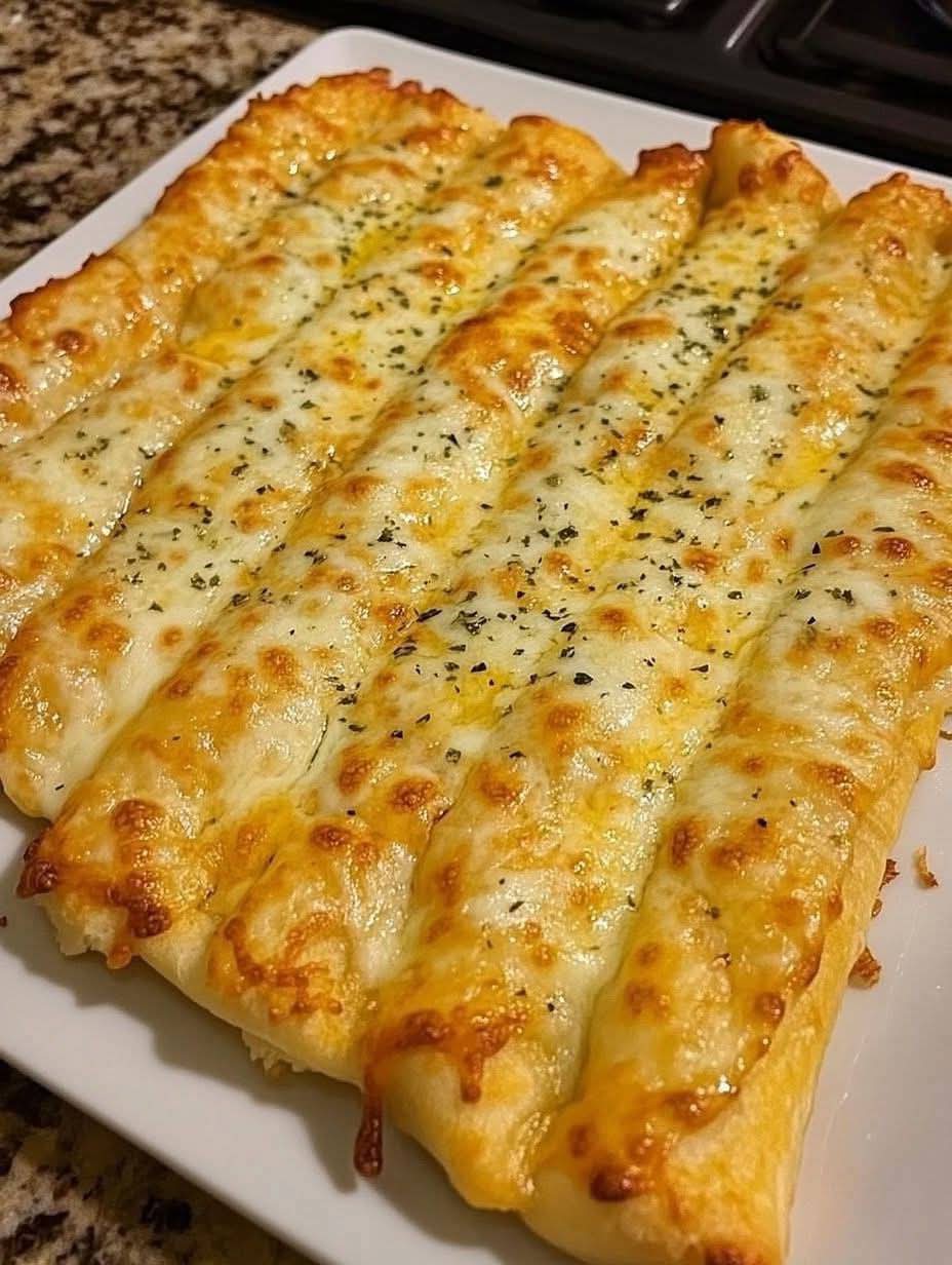 : Homemade Cheesy Garlic Breadsticks – Soft, Golden & Melty - CYSSERO