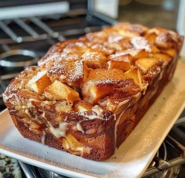 Apple Cinnamon Bread Pudding Loaf – Soft, Spiced, and Glazed to ...