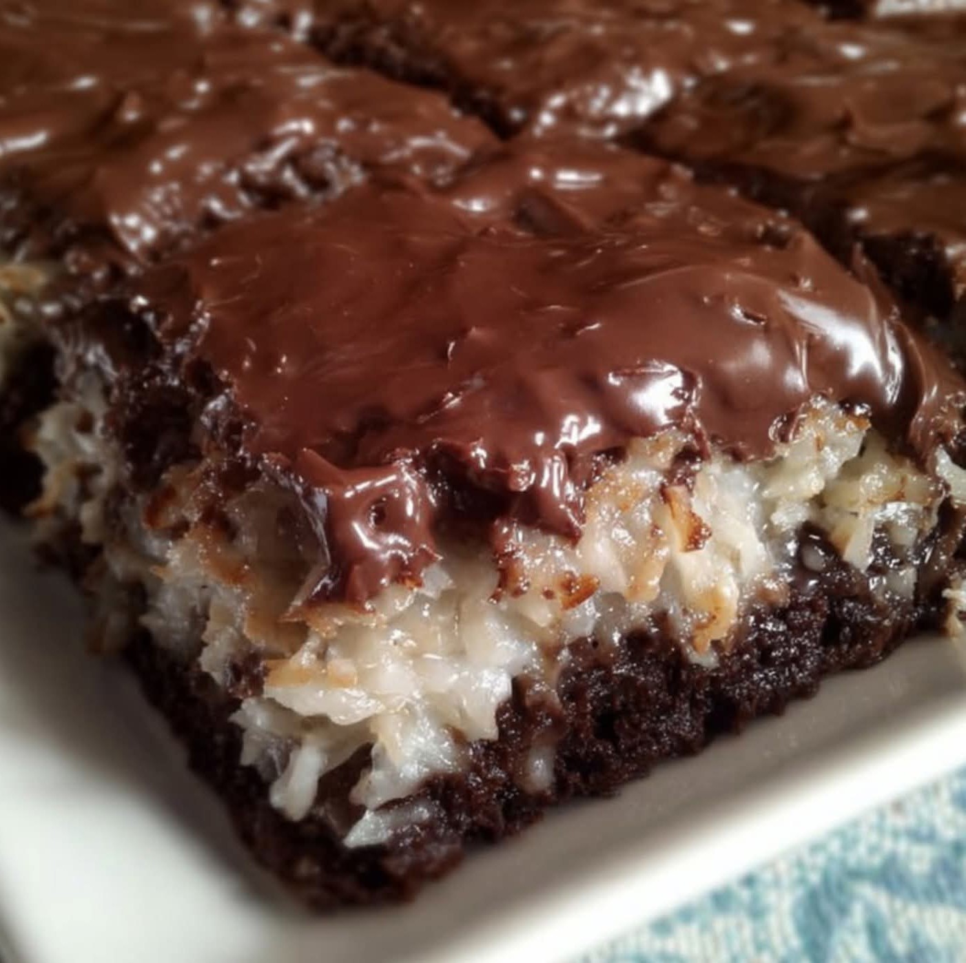 Chocolate Coconut Layer Brownies - CYSSERO