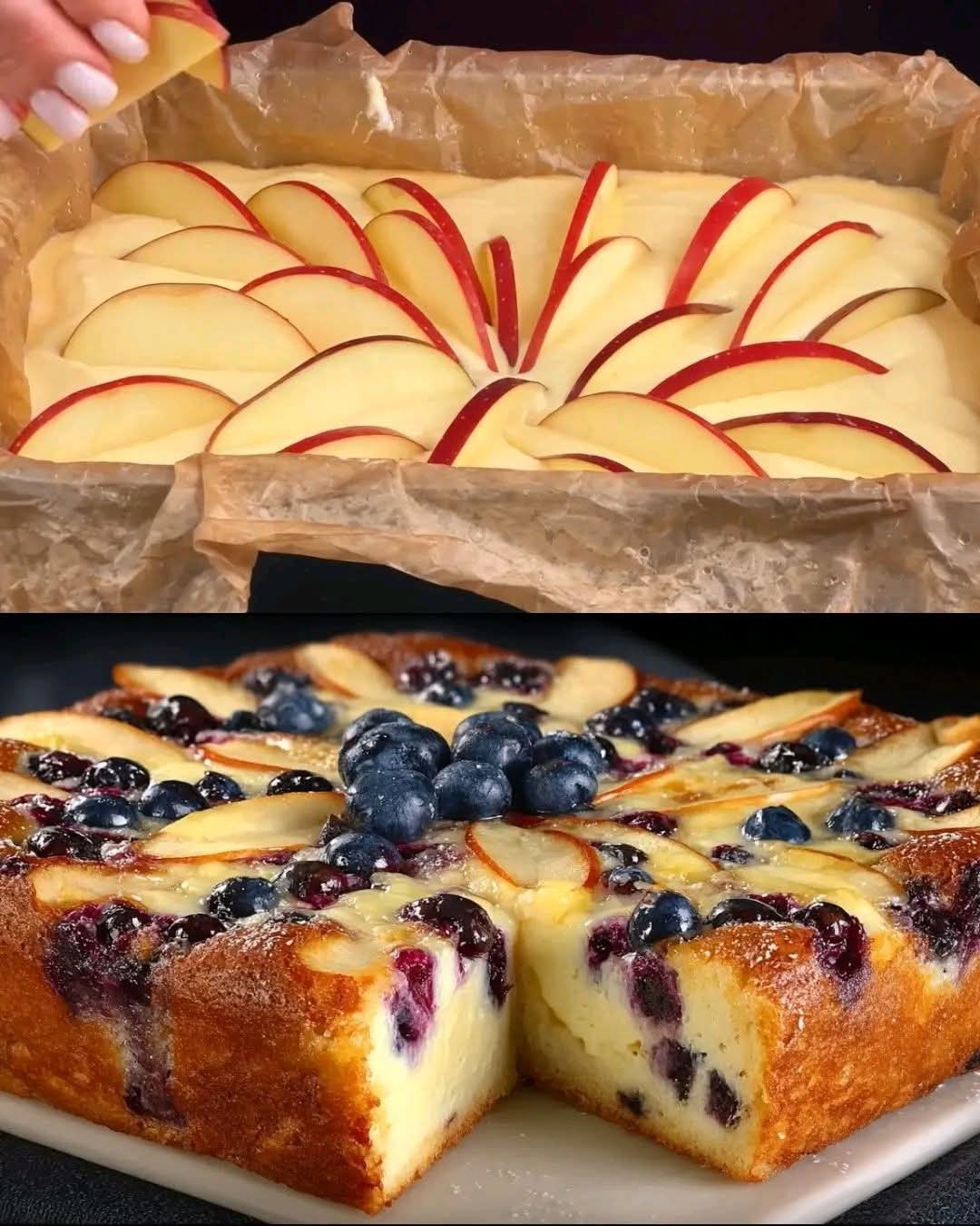 Apple and Blueberry Custard Cake Recipe - CYSSERO