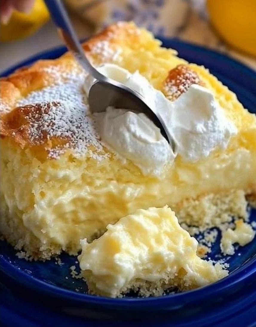 Creamy Lemon Custard Cake - CYSSERO