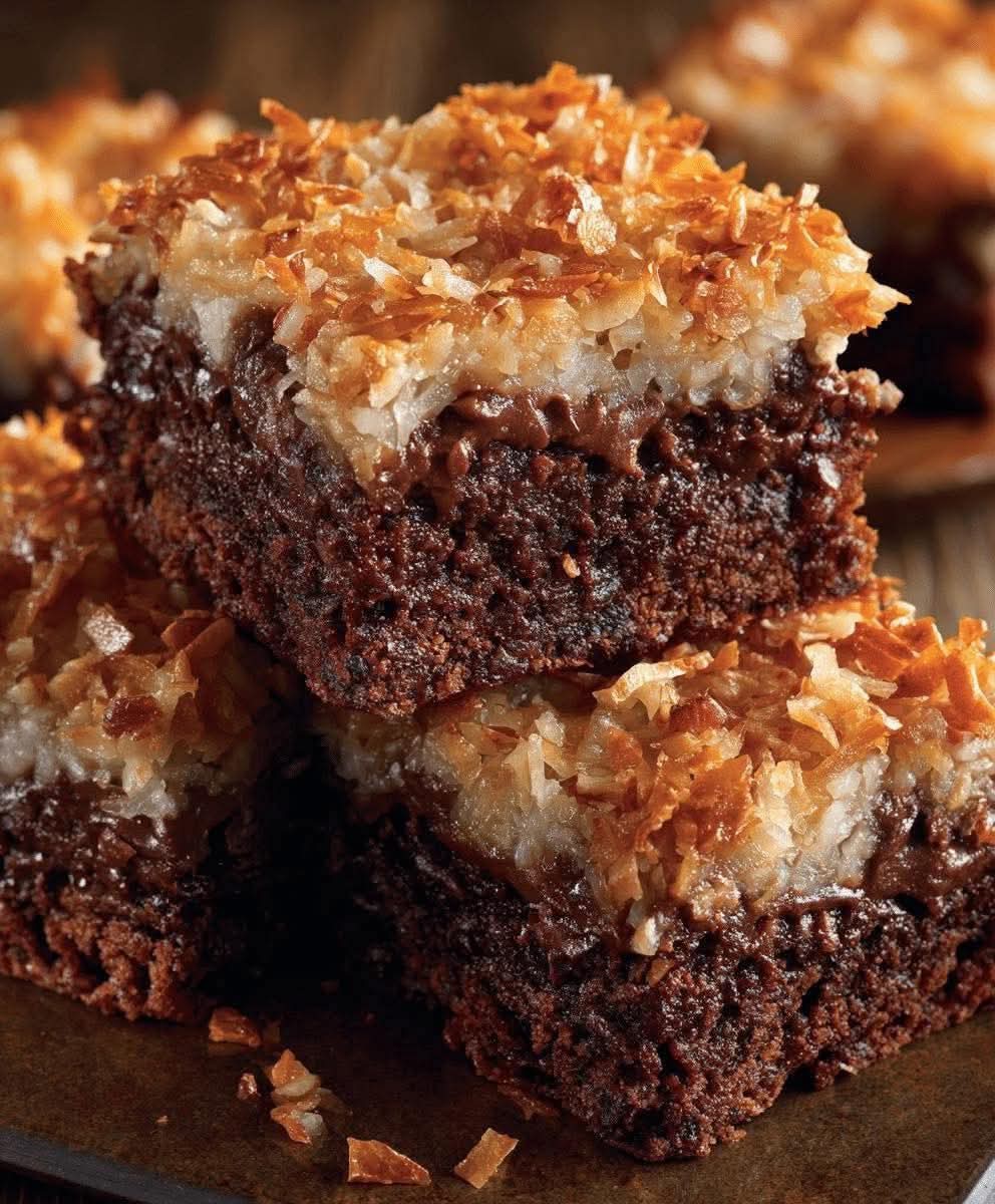 German Chocolate Coconut Brownies Recipe - CYSSERO