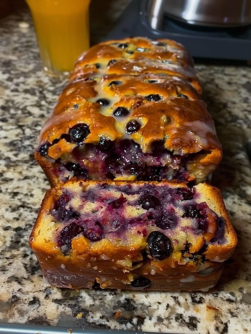 Blueberry Lemon Loaf Cake with Glaze - CYSSERO