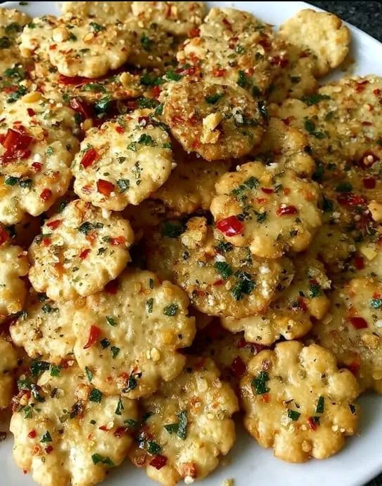 Crispy Spicy Garlic Party Crackers - CYSSERO