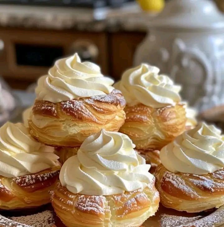 Italian Cream Puffs (Sfogliatelle Inspired Pastries with Whipped Cream ...