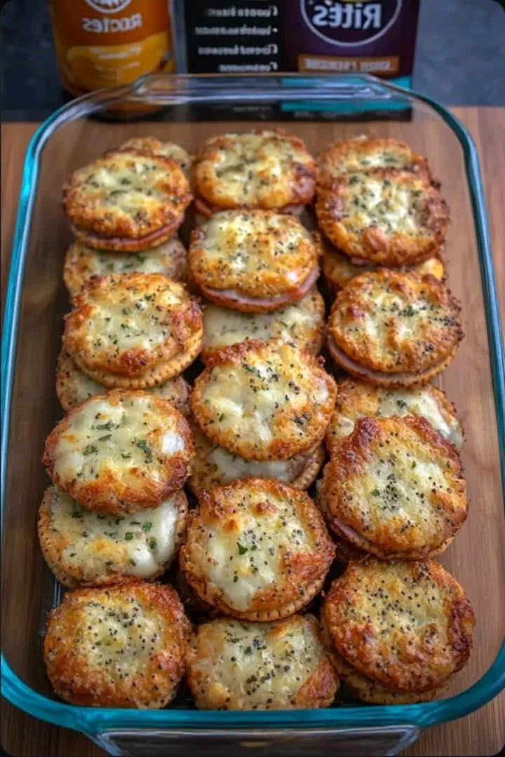 Baked Ham & Cheese Ritz Cracker Bites - CYSSERO