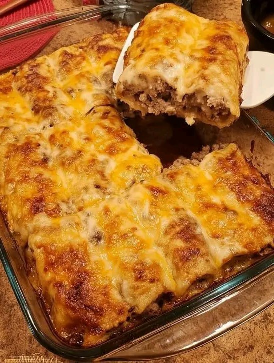 Cheesy Beef Enchilada Bake - CYSSERO