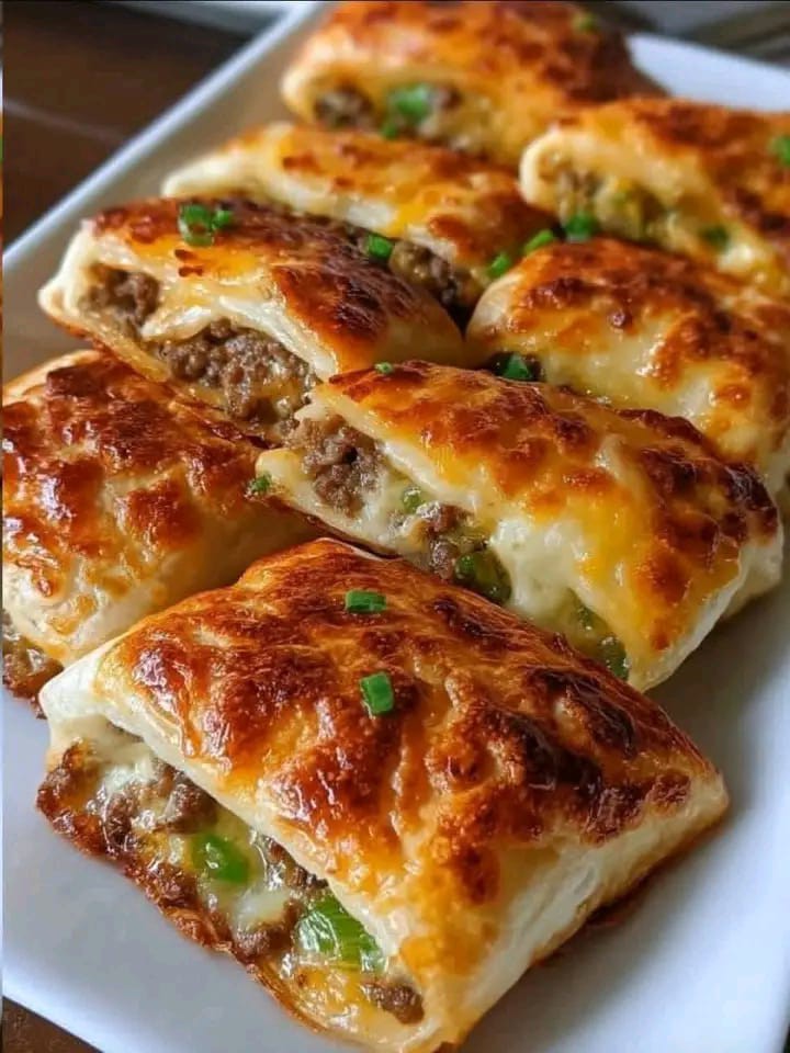 Cheesy Beef Stuffed Puff Pastry Rolls - CYSSERO