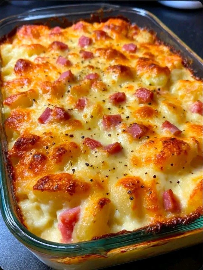 Creamy Cheesy Potato & Ham Bake - CYSSERO