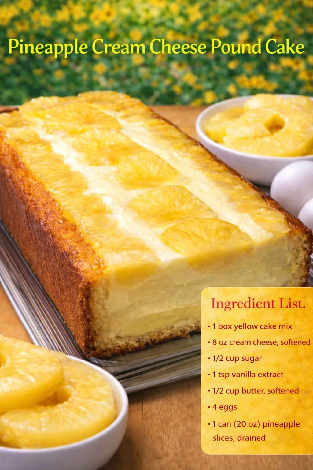 Pineapple Cream Cheese Pound Cake - CYSSERO