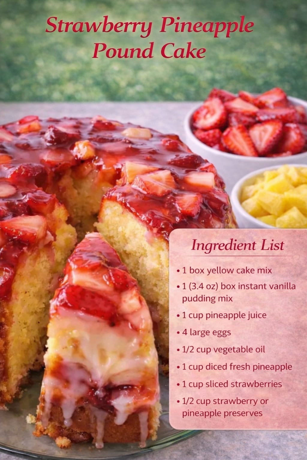 Strawberry Pineapple Pound Cake - CYSSERO