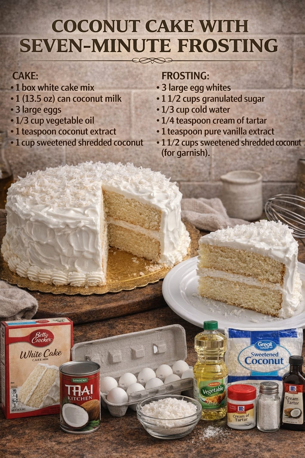 Coconut Cake with Seven-Minute Frosting - CYSSERO