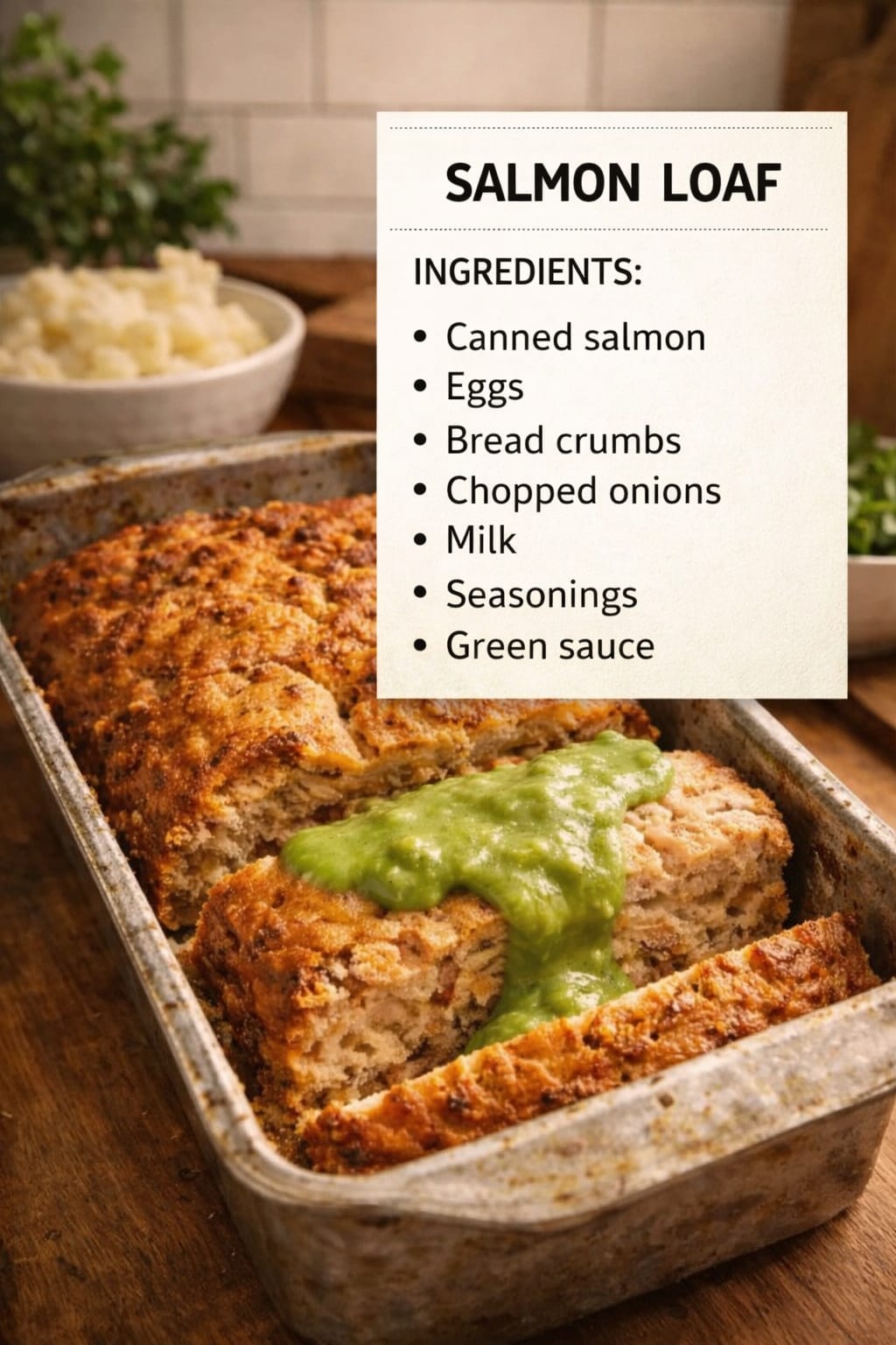 Salmon Loaf with Creamy Green Sauce - CYSSERO