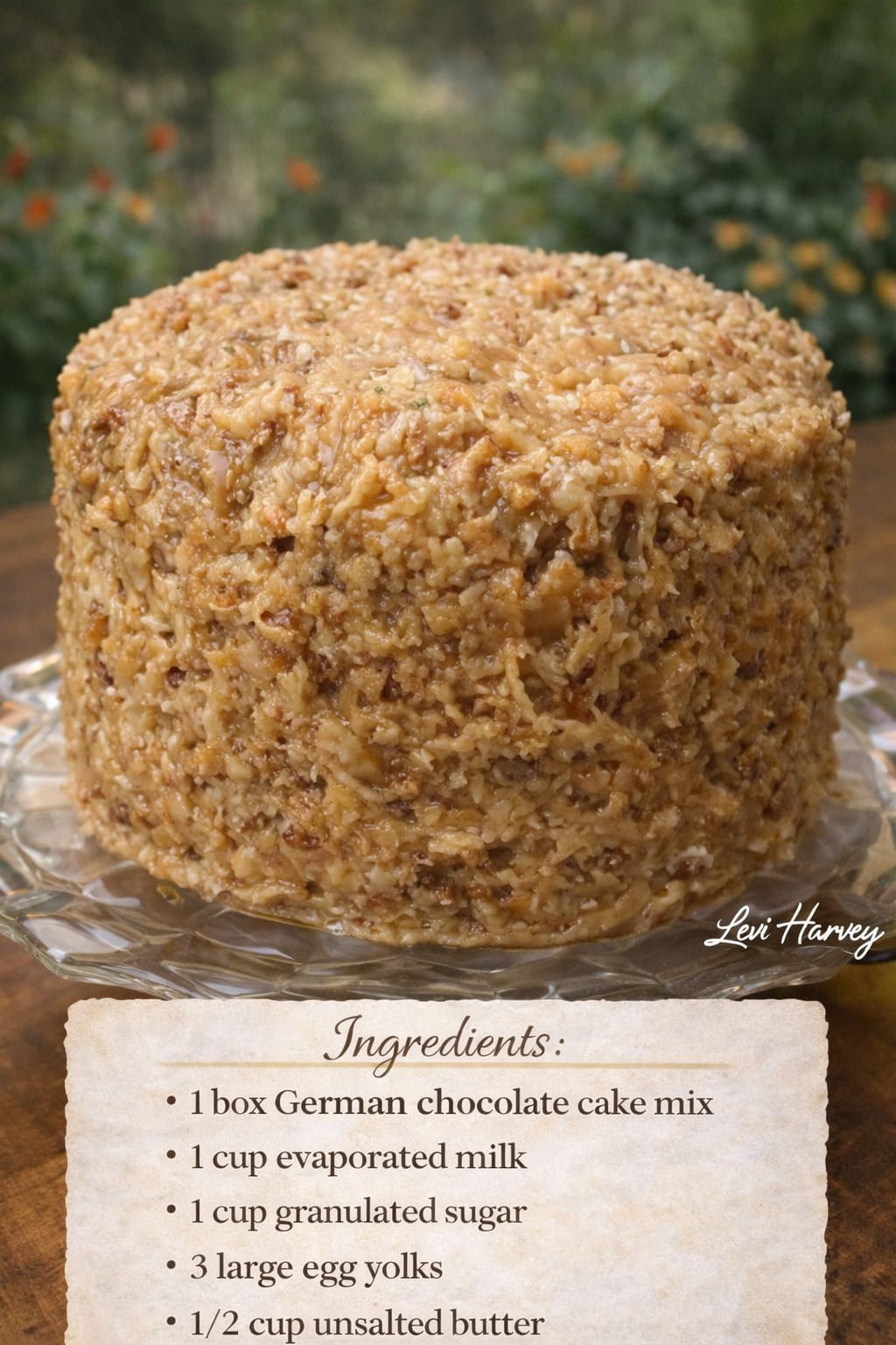 German Chocolate Coconut Pecan Cake - CYSSERO