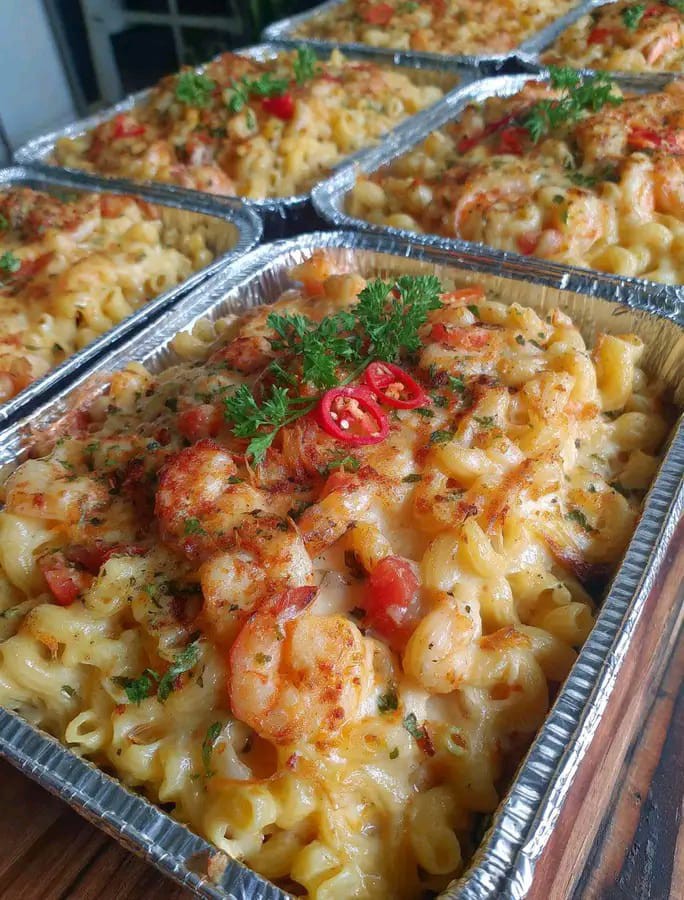 Creamy Shrimp Mac and Cheese Bake - CYSSERO