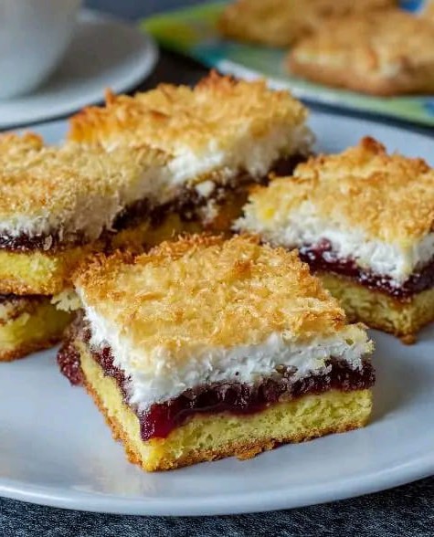 Raspberry Coconut Jam Bars - CYSSERO