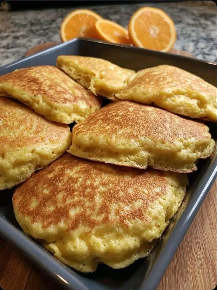 Soft Orange Breakfast Pancake Squares - CYSSERO