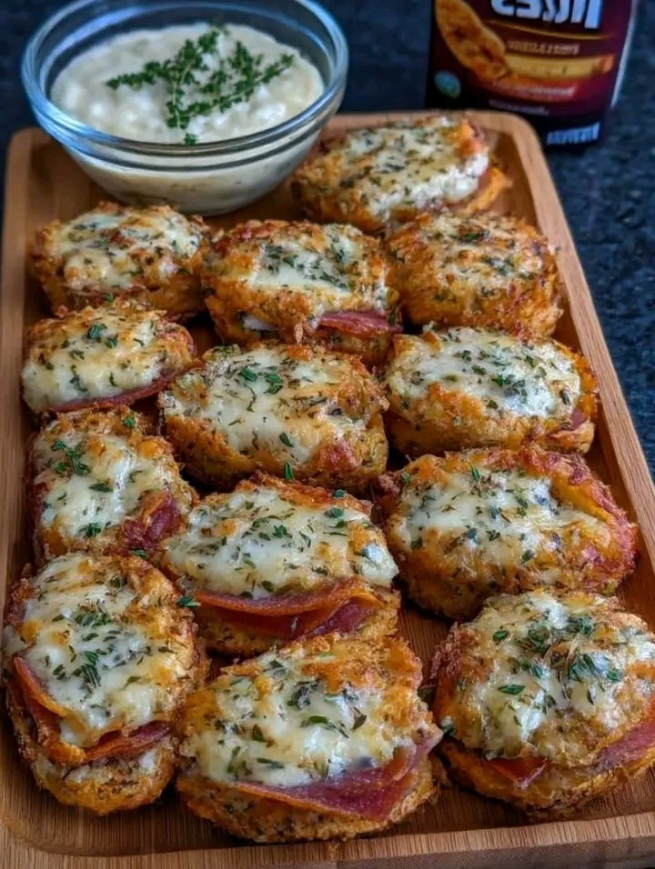 Crispy Mini Pizza Bites with Pepperoni & Cheese Recipe - CYSSERO