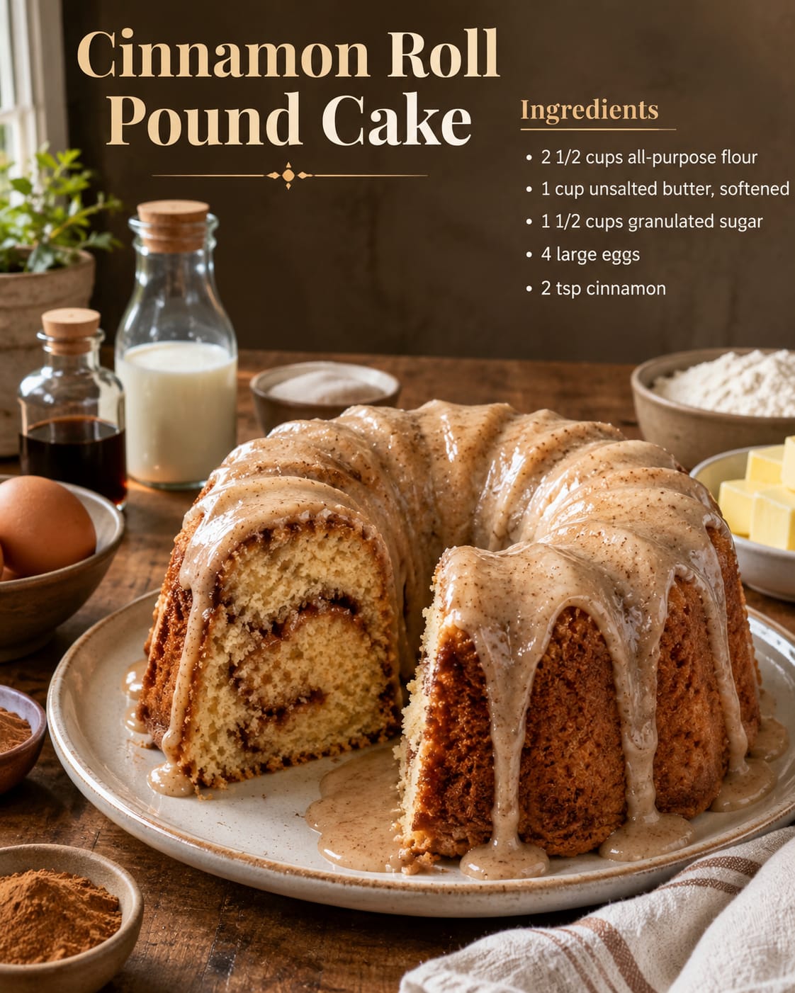 Cinnamon Roll Pound Cake - CYSSERO