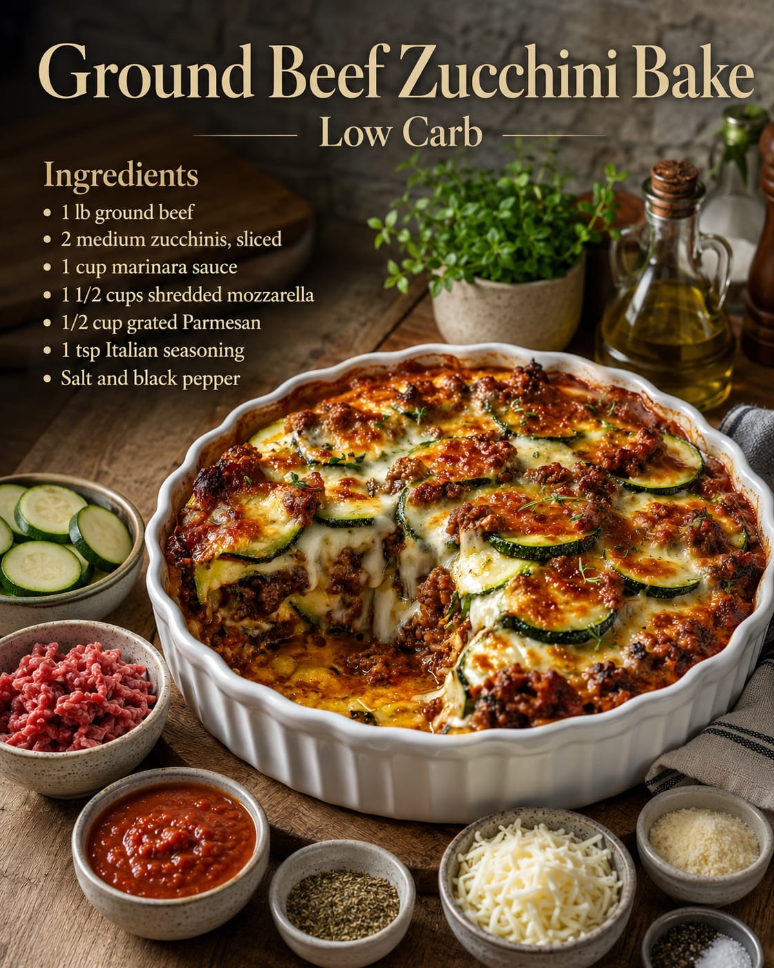 Ground Beef Zucchini Bake - CYSSERO
